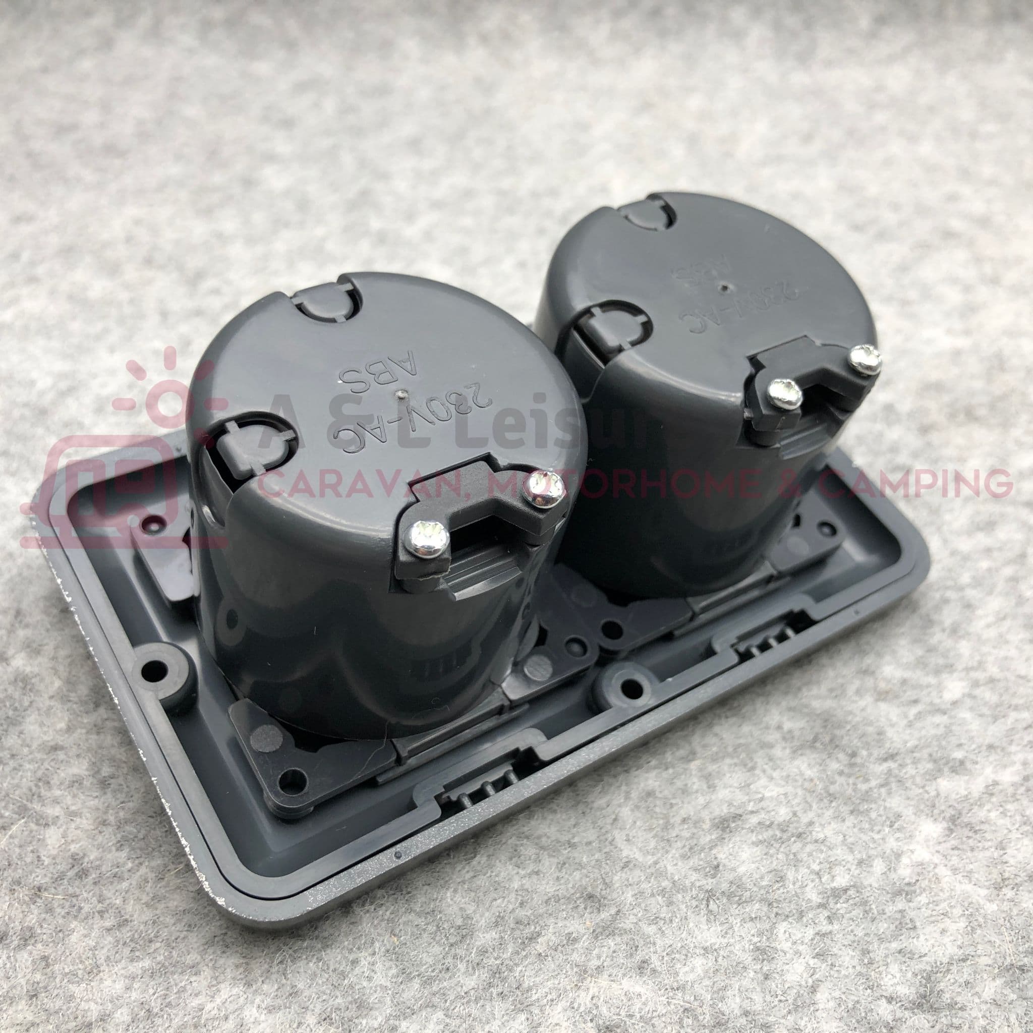 CBE C-Line 13a - 240v 2-Way Socket Faceplate & Back Box Gun Metal Grey ...